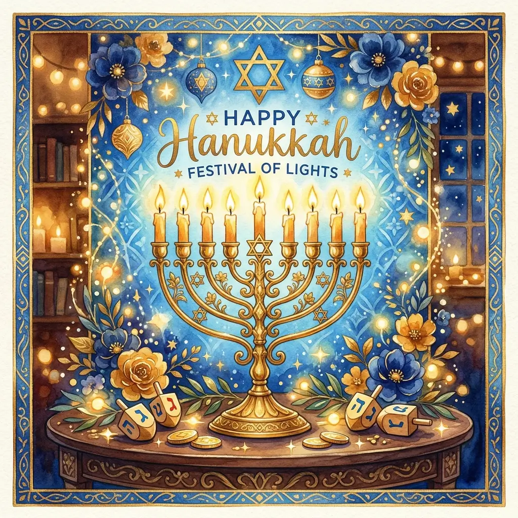 Thiệp Hanukkah — Thiệp chúc mừng Hanukkah miễn phí