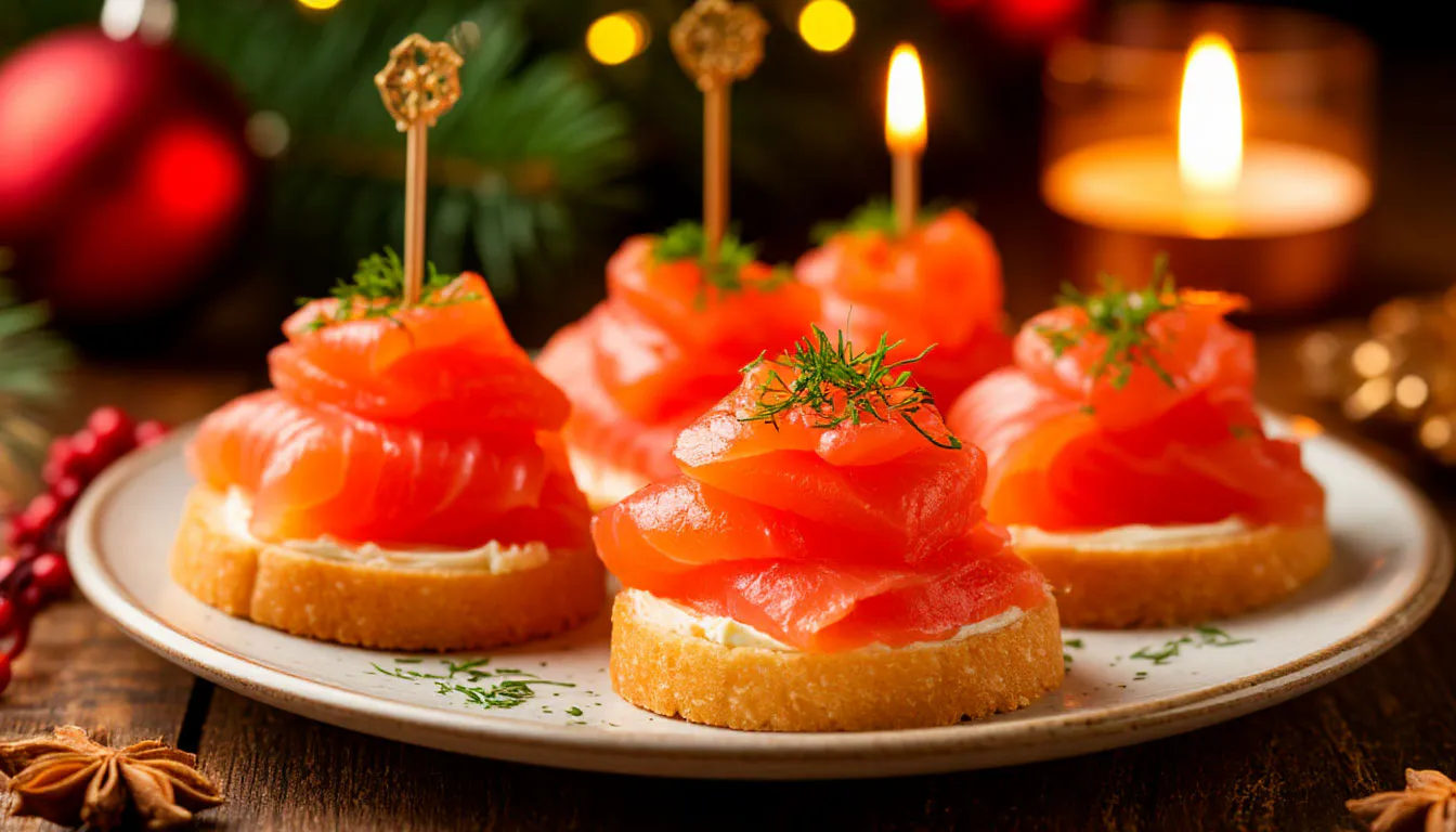 Канапе с красной рыбкой - обалденная закуска на новогодний стол ...